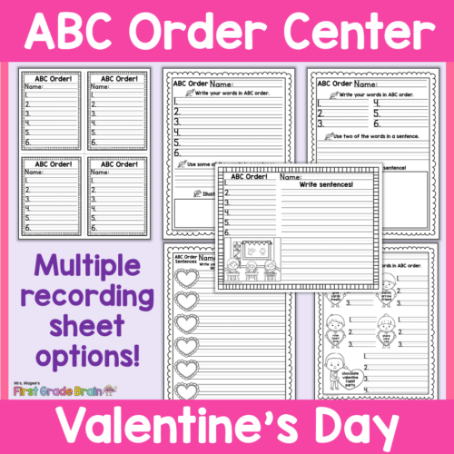 Valentine's Day ABC Order Center/Station with differentiation options ...