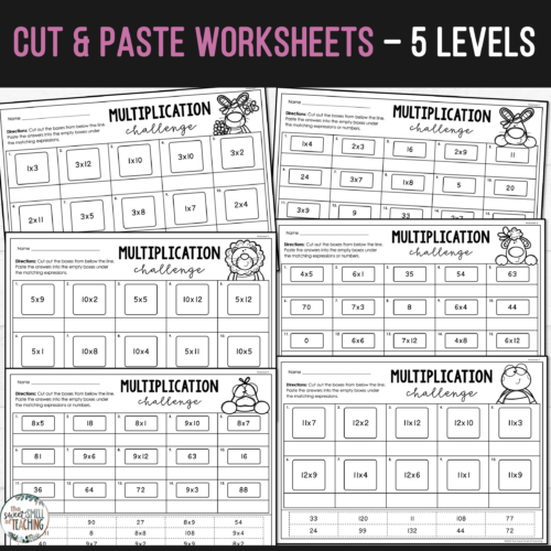 Multiplication Math Center Memory Match Game & Differentiated ...