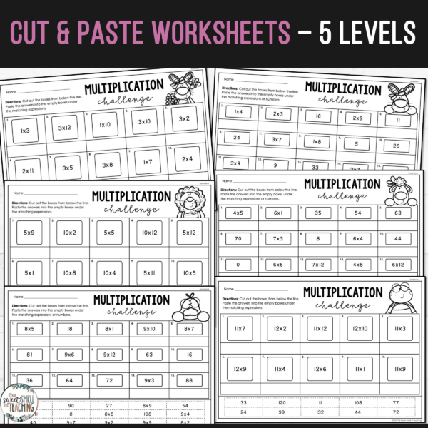 Multiplication Math Center Memory Match Game & Differentiated ...