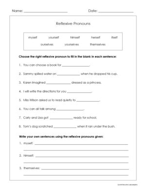 Reflexive Pronouns - Recognizing and Using Them - 3 worksheets - Grades ...