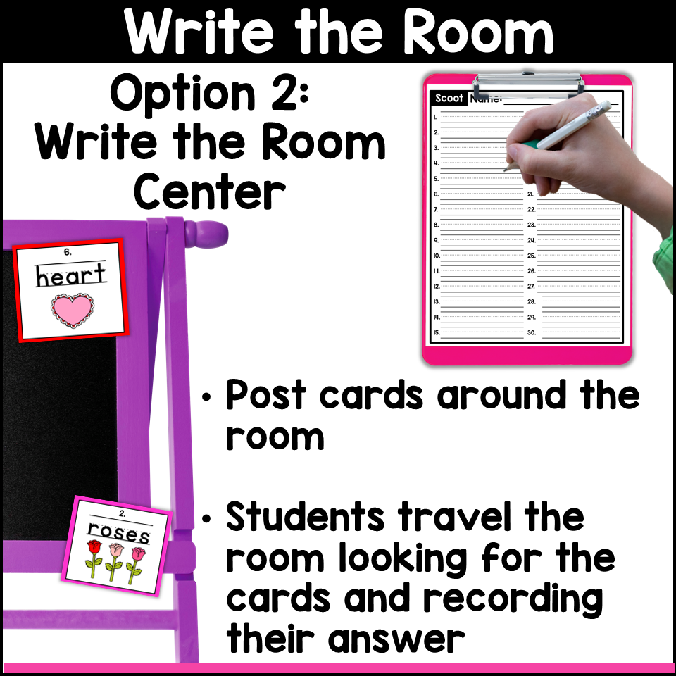 Valentine's Day Handwriting Scoot or Write the Room Writing Activity ...