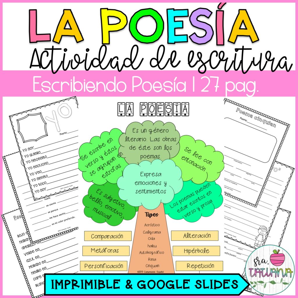 Poetry Writing Unit in Spanish | Escribiendo Poesía | Made By Teachers