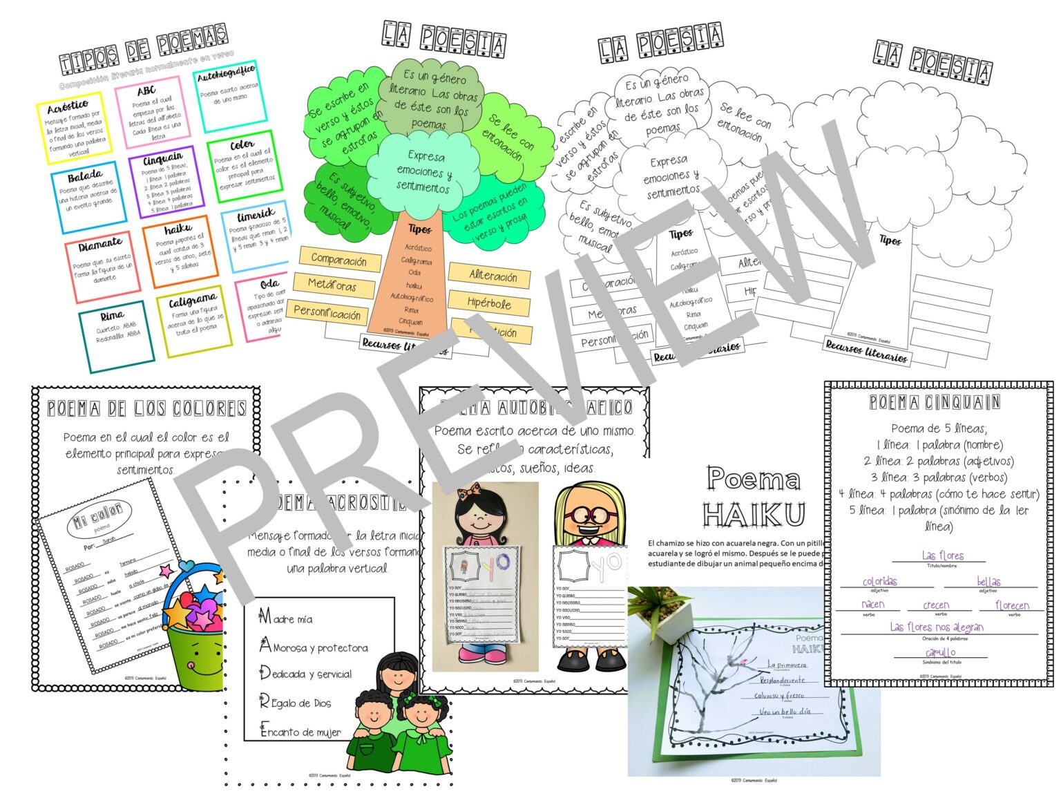 Poetry Writing Unit in Spanish | Escribiendo Poesía | Made By Teachers