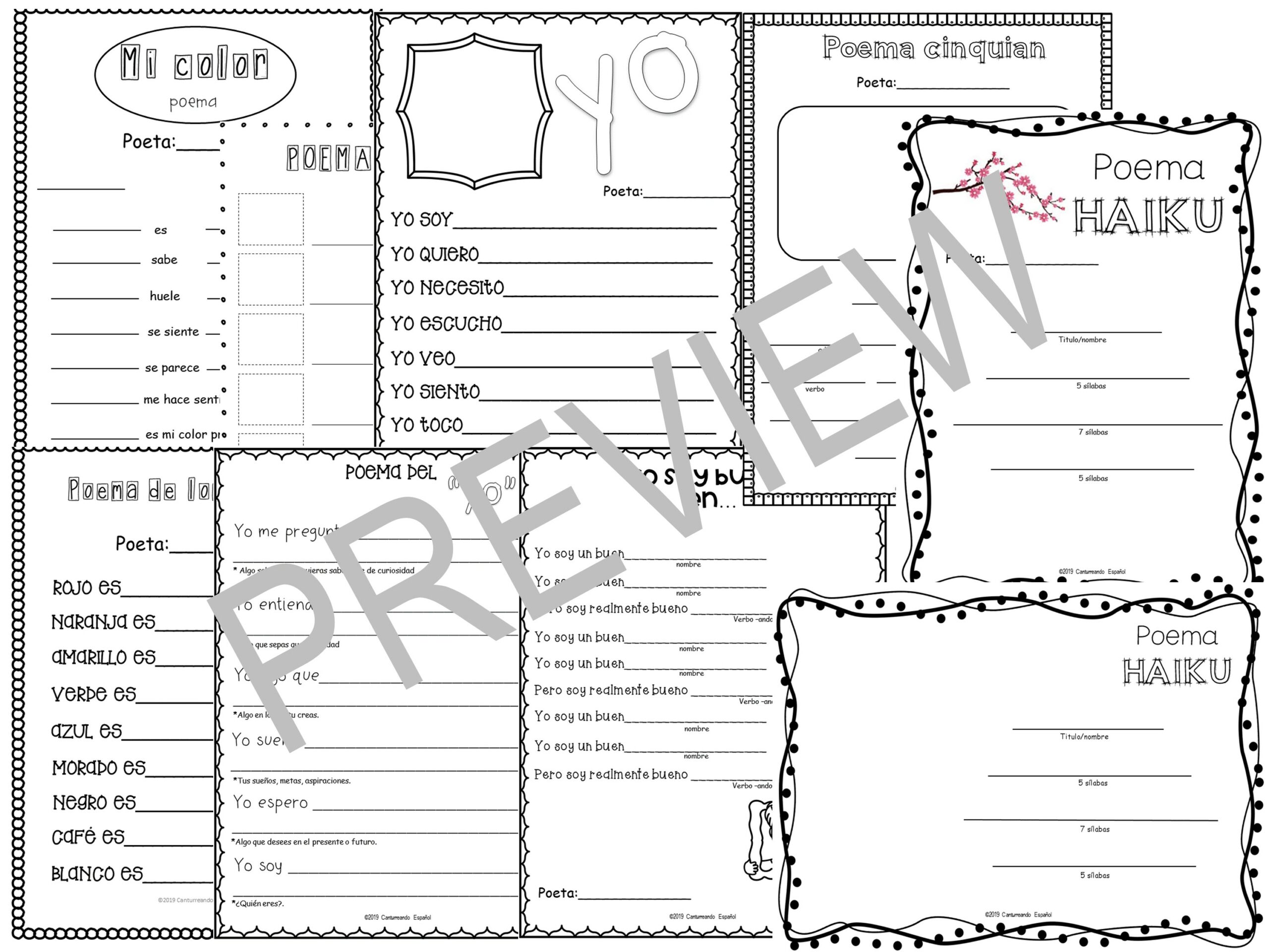 Poetry Writing Unit in Spanish | Escribiendo Poesía | Made By Teachers