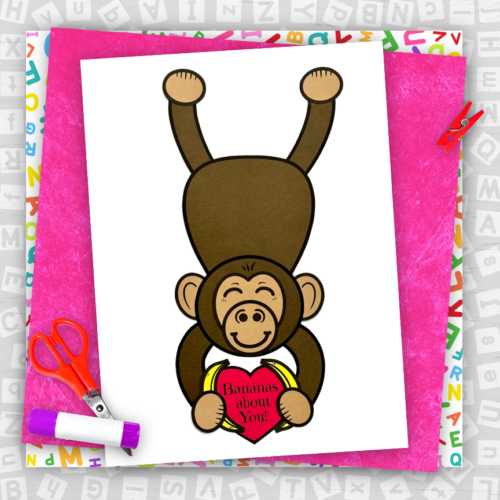 Valentines Chimpanzee Craft | Mothers Day | Fathers Day | Teacher ...