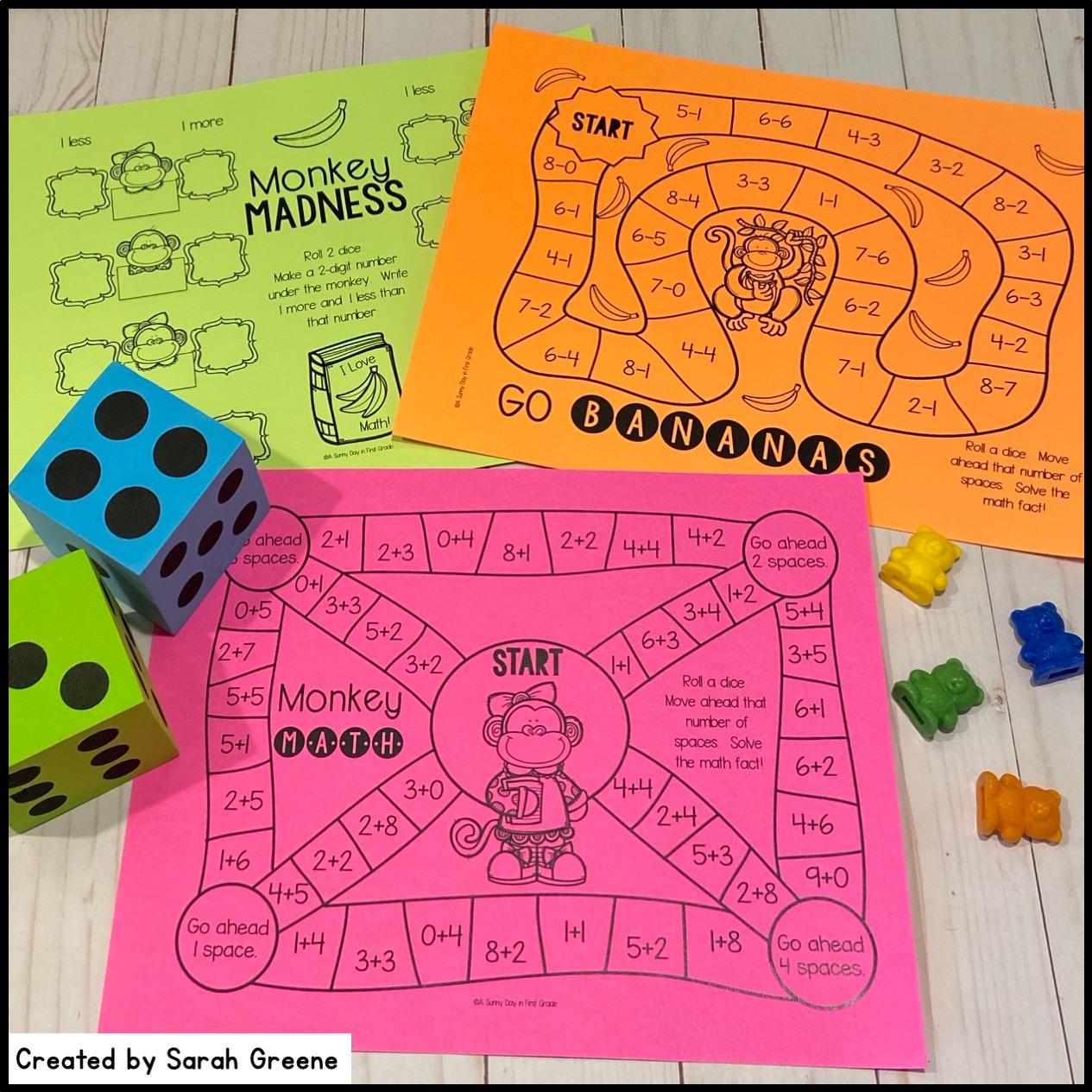 Monkeying Around Math Game Freebie | Made By Teachers