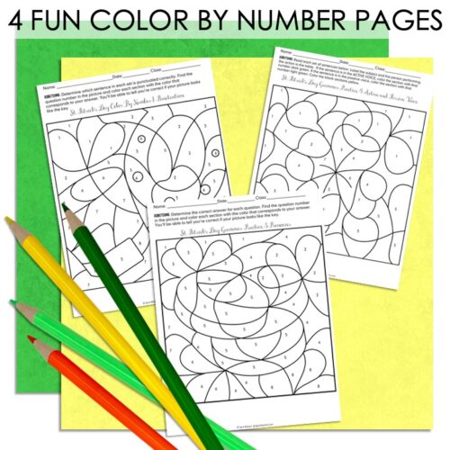 St. Patrick's Day Activities for Middle School ELA Color by Number ...