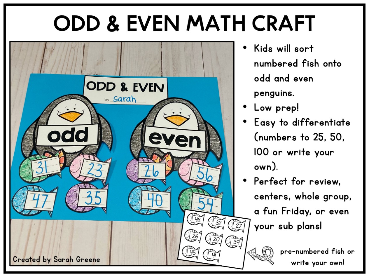 Odd and Even Penguin Math Craft | Made By Teachers