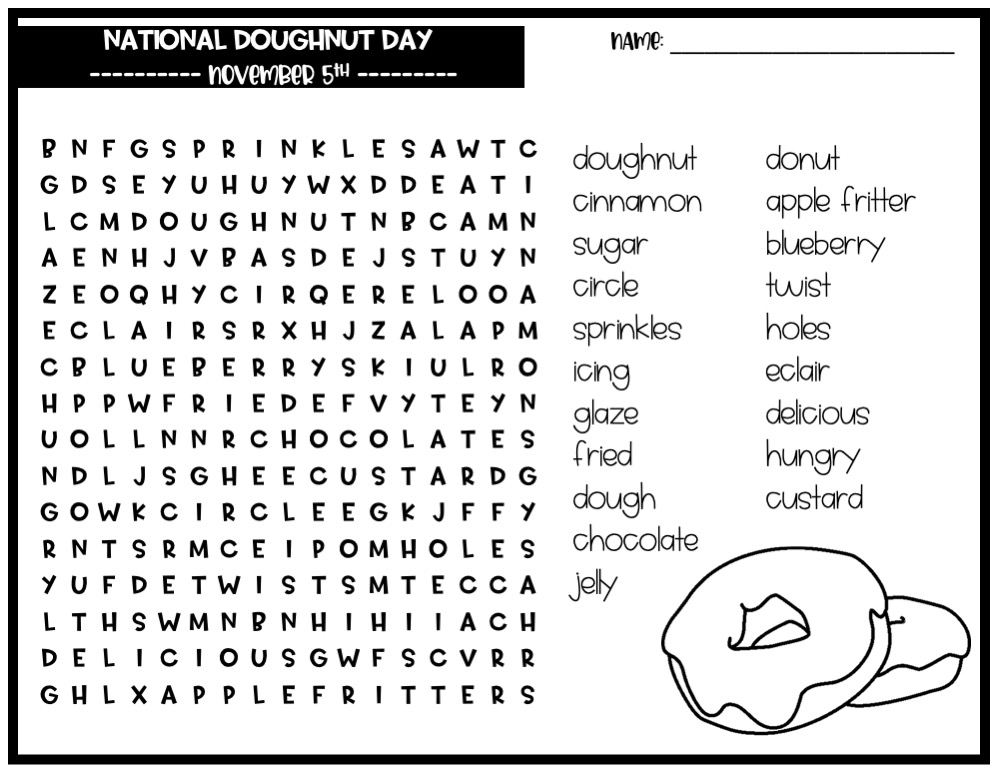 November Word Search Puzzles | Made By Teachers