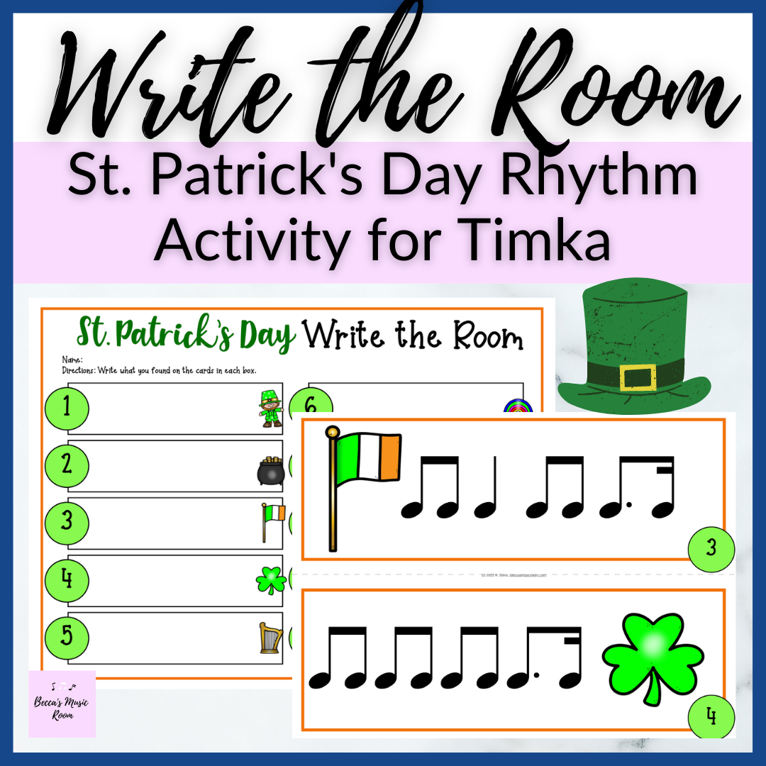 St. Patrick's Day Rhythm Write the Room for Timka (Dotted Eighth ...