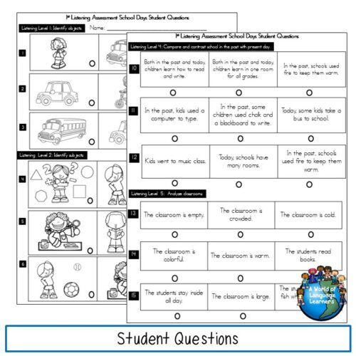 ESL Listening Assessments First Grade Print and Digital | Made By Teachers