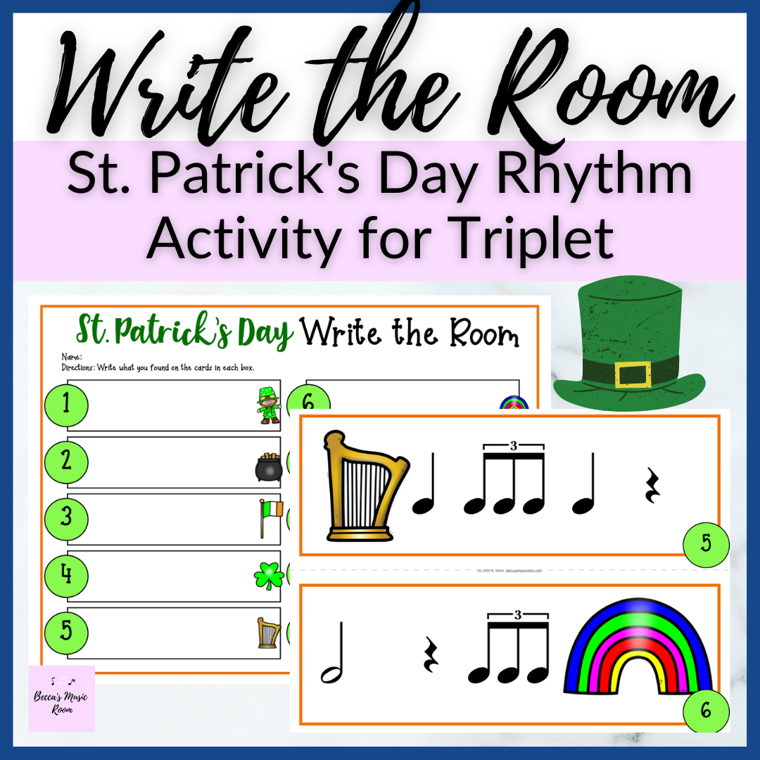 St. Patrick's Day Rhythm Write the Room for Triplet Music Review for ...