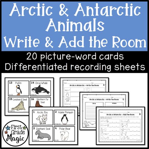 Arctic and Antarctic Animals Differentiated Write and Add the Room ...
