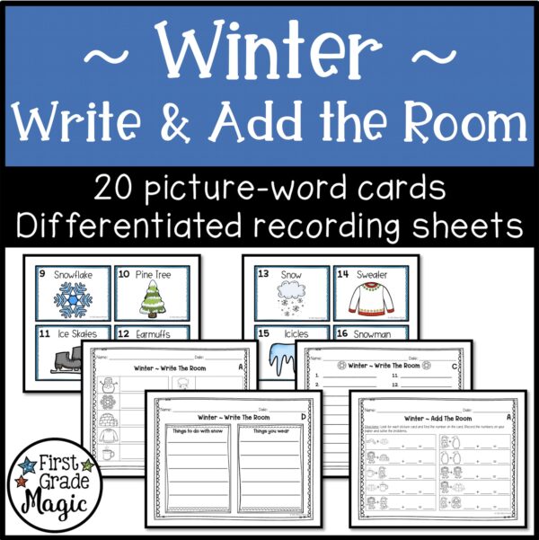 Winter Differentiated Write and Add the Room Center | Made By Teachers