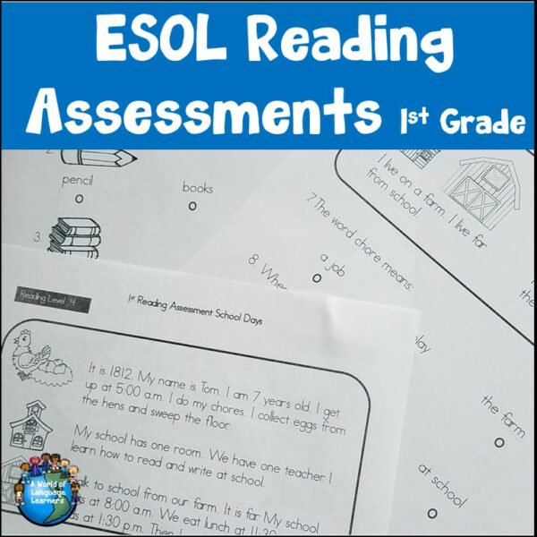 ESL Reading Assessments First Grade Print and Digital | Made By Teachers