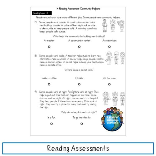 ESL Reading Assessments First Grade Print and Digital | Made By Teachers