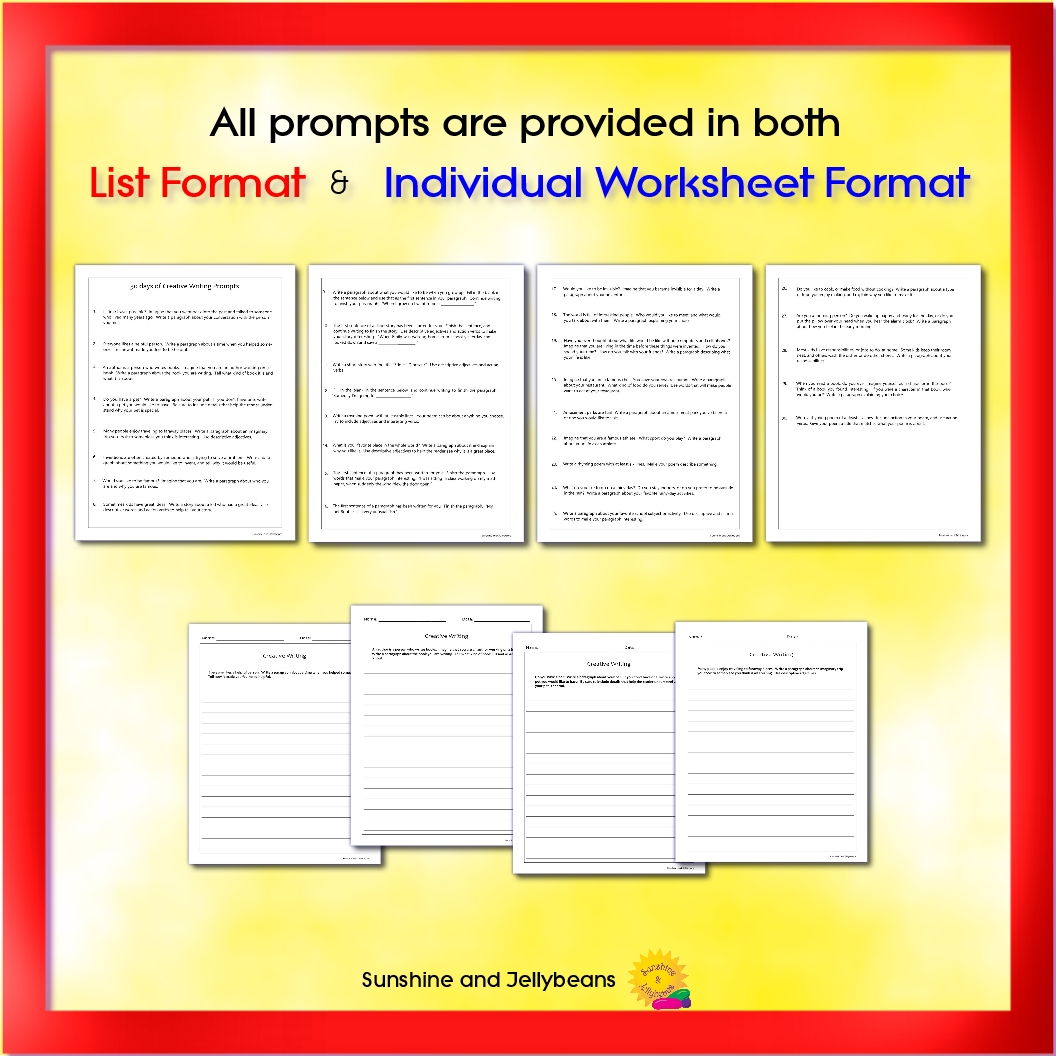 Creative Writing Prompts - 30 days of No-Prep "Anytime" Activity ...