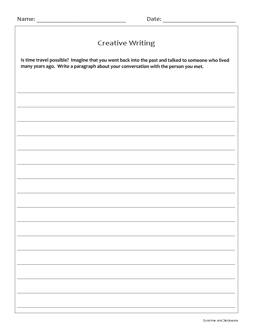 Creative Writing Prompts - 30 days of No-Prep "Anytime" Activity ...