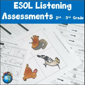 ESL Listening Assessments Second and Third Grade Print and Digital ...