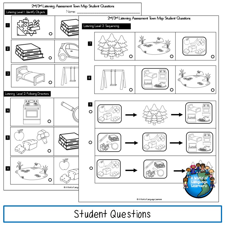 ESL Listening Assessments Second and Third Grade Print and Digital ...