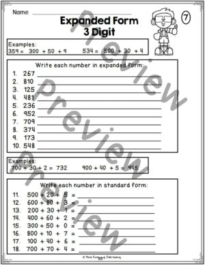 Place Value Worksheets 3 Digit Place Value | Made By Teachers