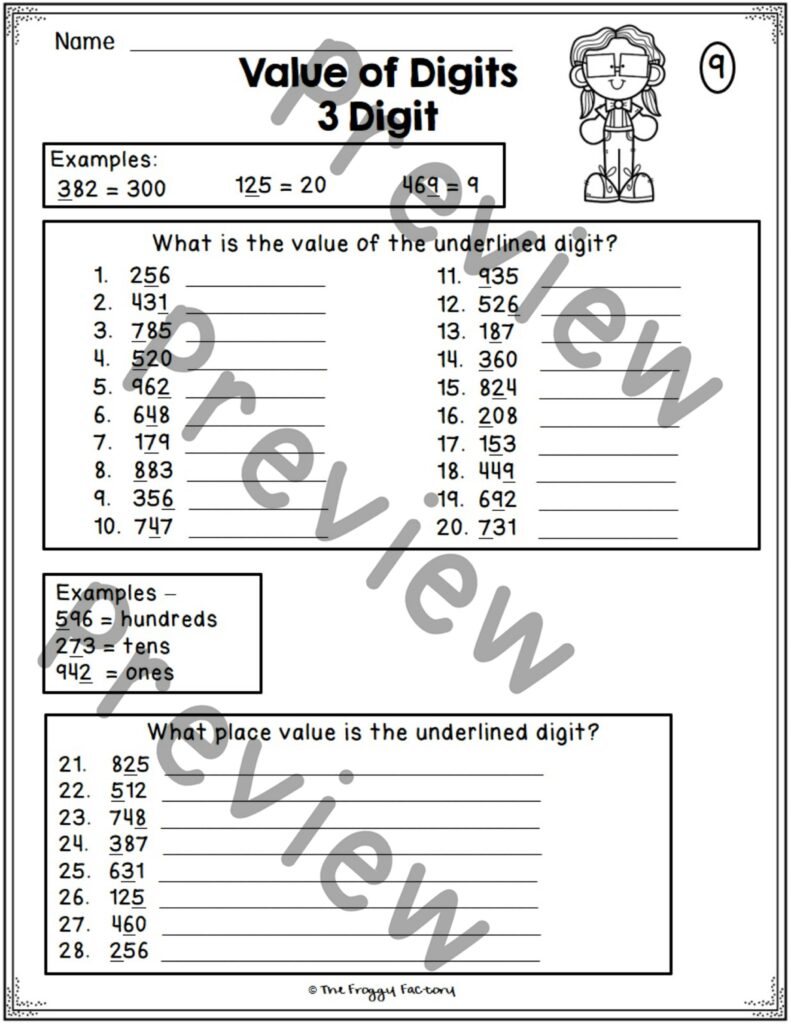 Place Value Worksheets 3 Digit Place Value | Made By Teachers