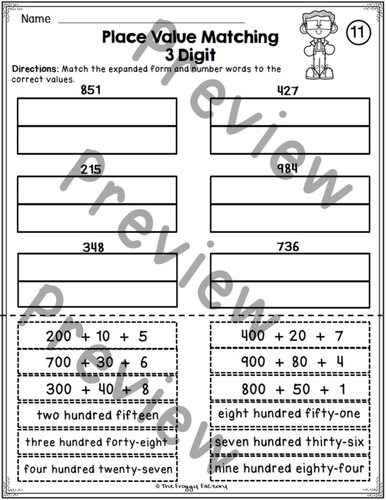 Place Value Worksheets 3 Digit Place Value | Made By Teachers