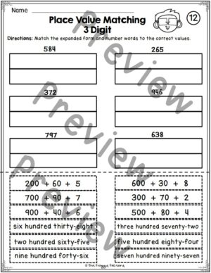 Place Value Worksheets 3 Digit Place Value | Made By Teachers