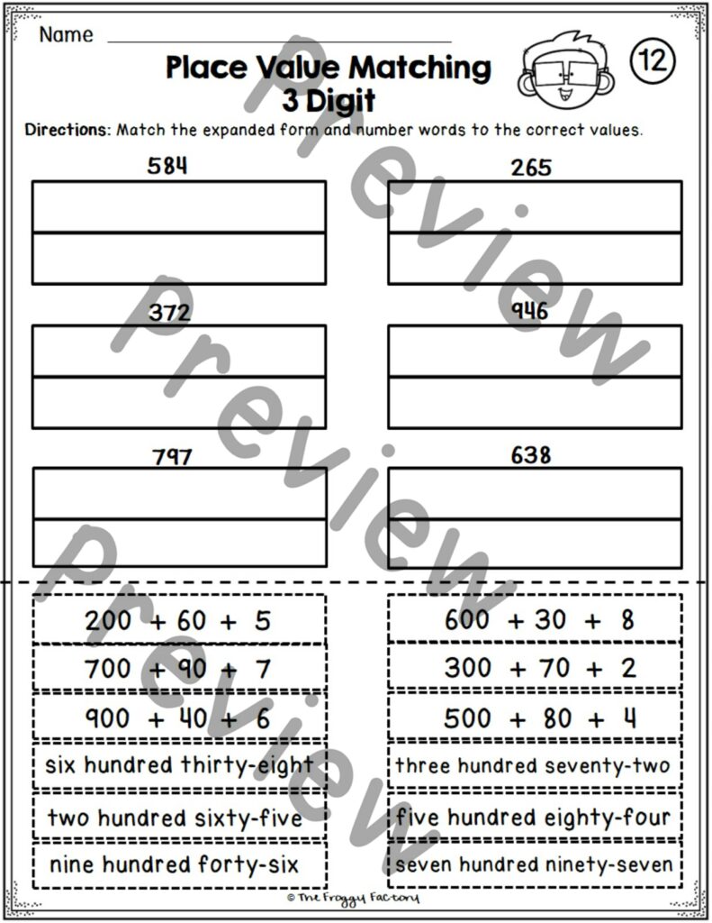 Place Value Worksheets 3 Digit Place Value | Made By Teachers