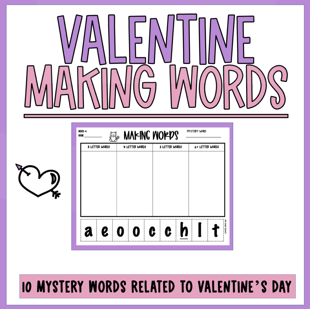 Valentine Making Words- No Prep Word Work & Word Study | Made By Teachers