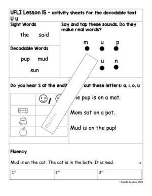 Additional Literacy Strands aligning with UFLI 8-34-with decodable ...