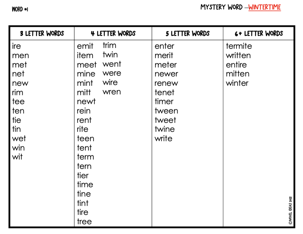 Making Words- Word Work & Word Study- Free No Prep Winter | Made By ...