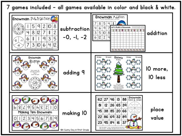 Snowman Math Games | Made By Teachers