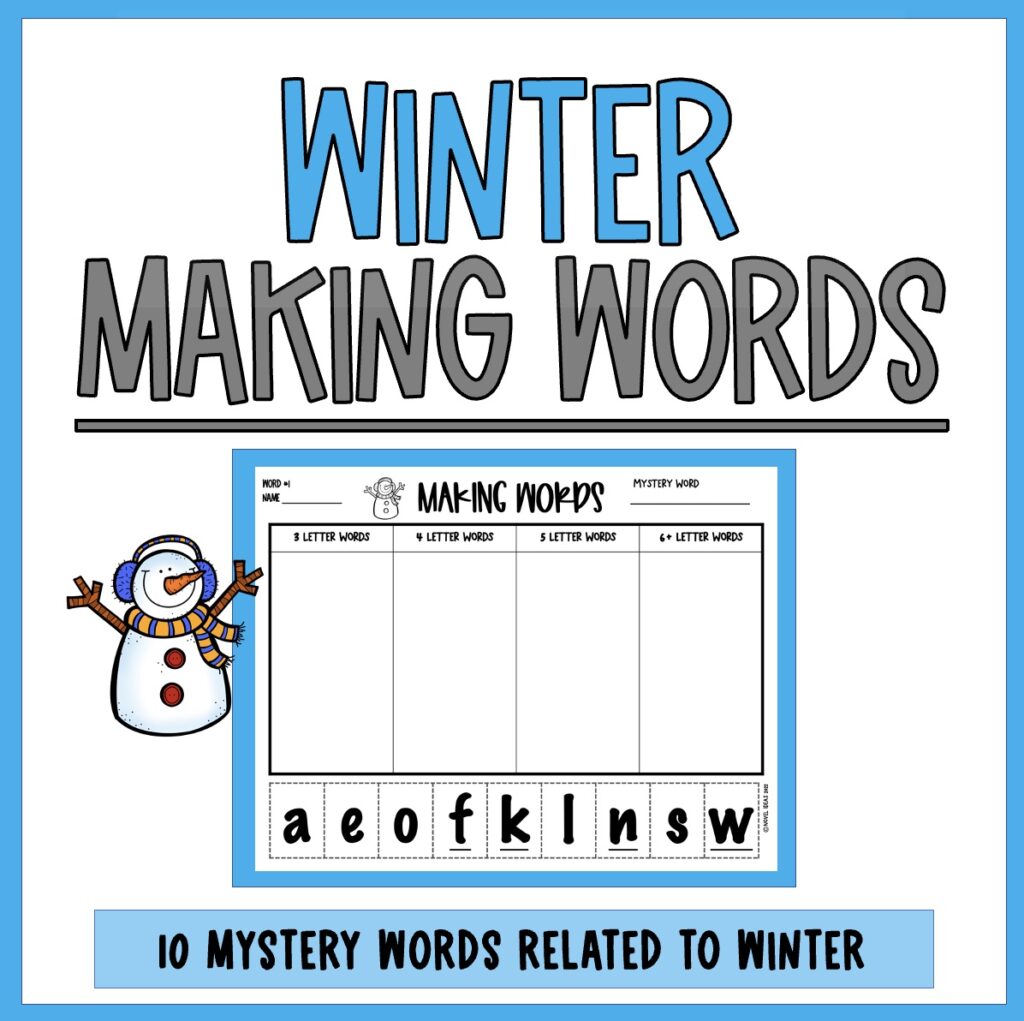 Making Words Winter- Word Work & Word Study- No Prep | Made By Teachers