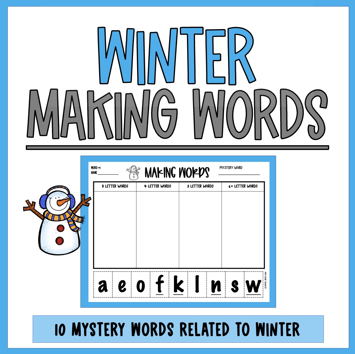 Making Words Winter- Word Work & Word Study- No Prep | Made By Teachers