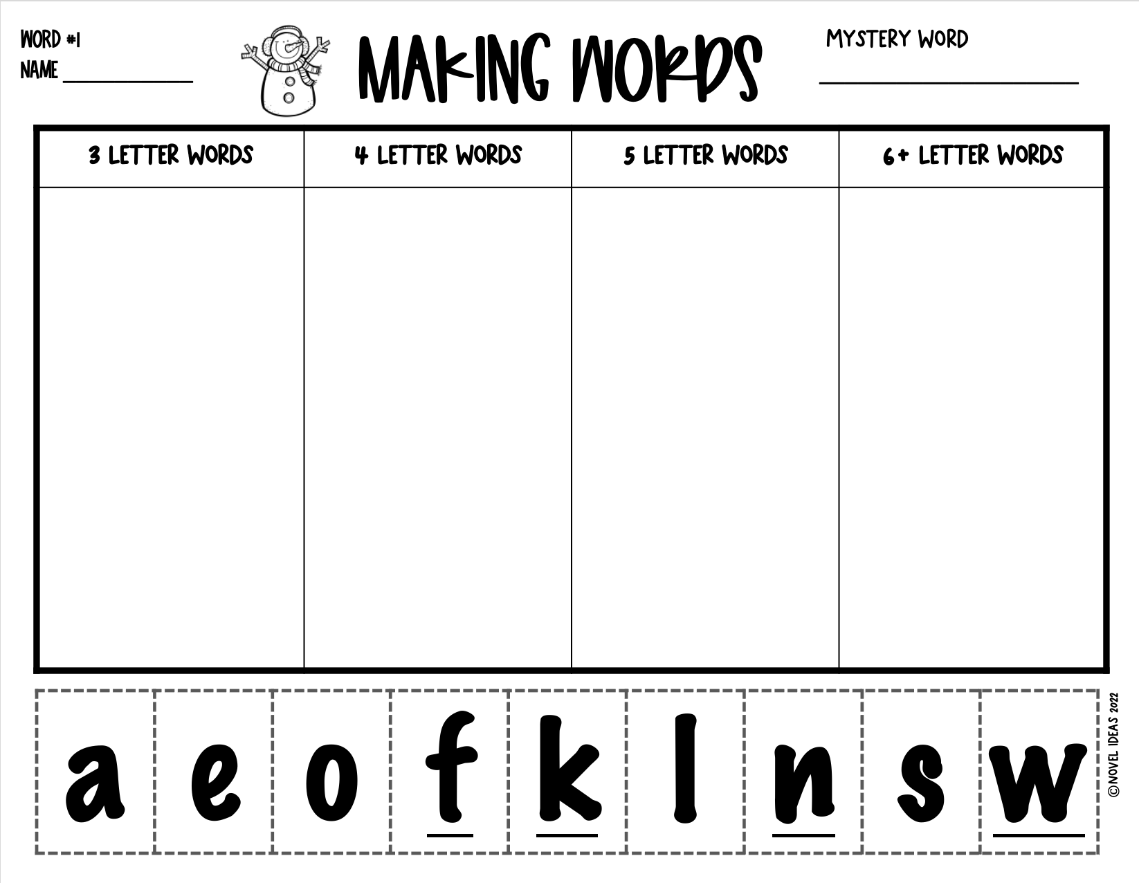 Making Words Winter- Word Work & Word Study- No Prep | Made By Teachers
