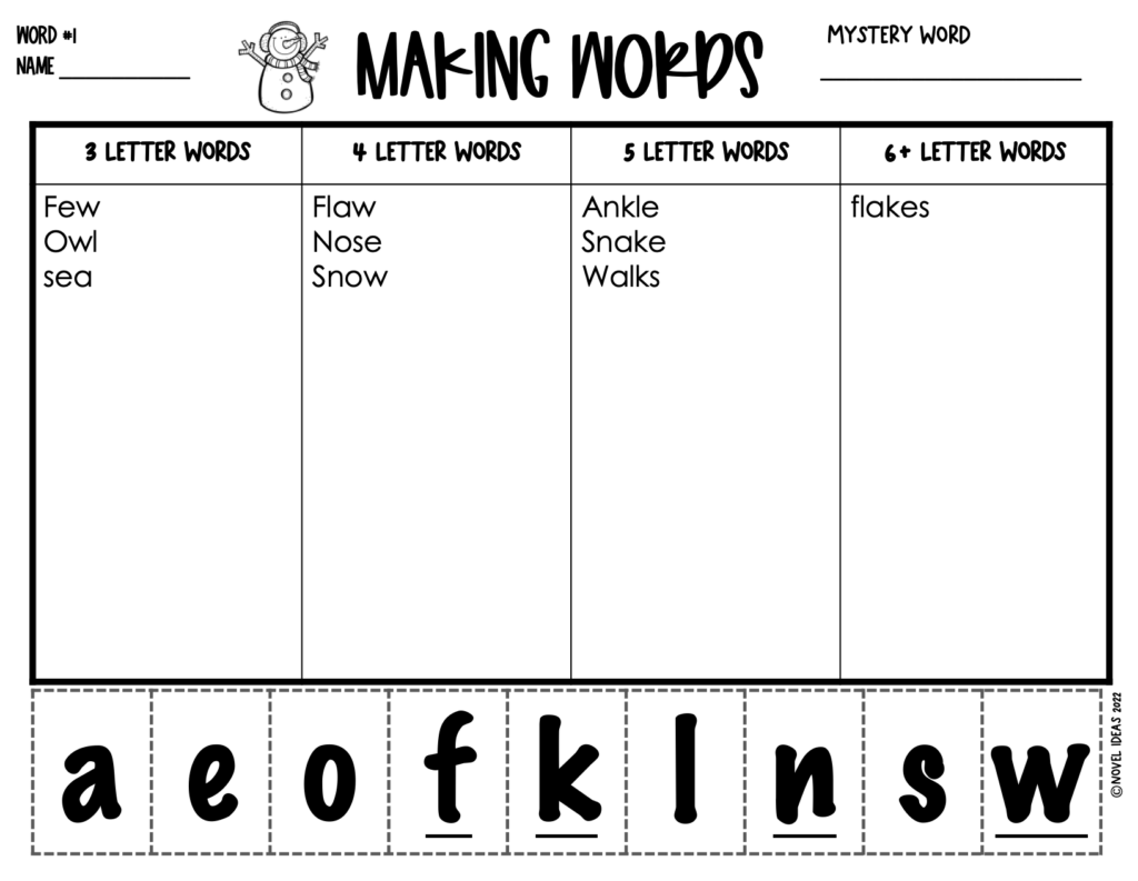 Making Words Winter- Word Work & Word Study- No Prep | Made By Teachers