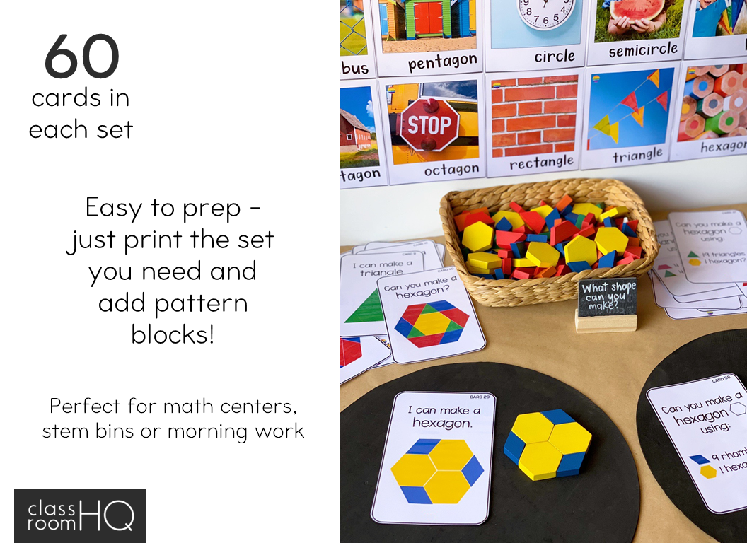 2D Shape Pattern Block STEM Challenge Cards | Made By Teachers