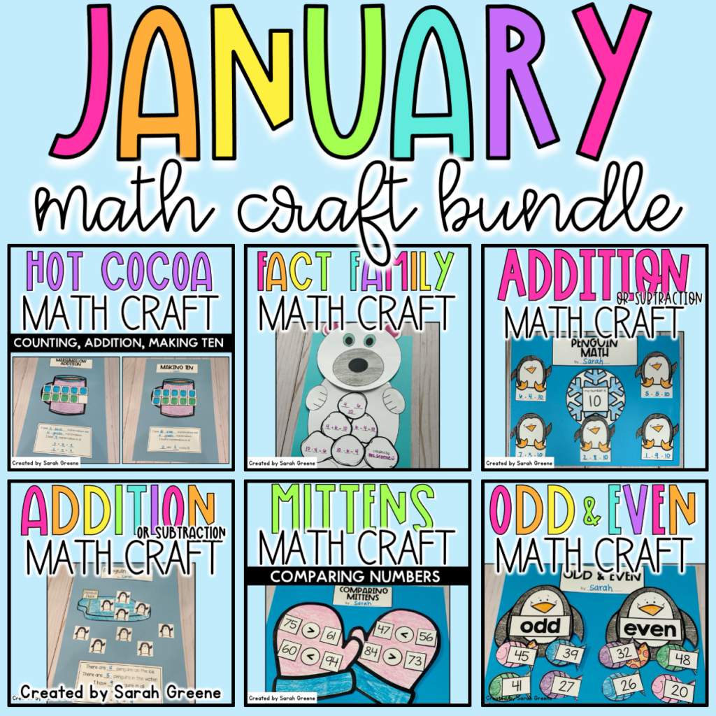 January Math Craft Bundle | Made By Teachers