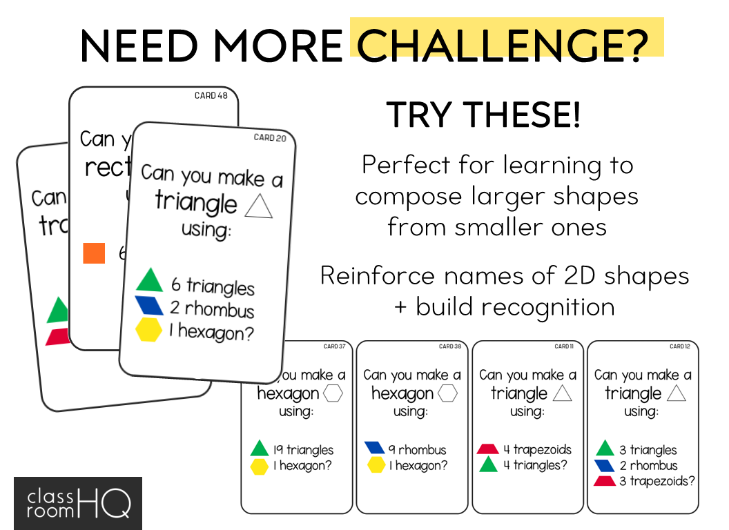 2D Shape Pattern Block STEM Challenge Cards | Made By Teachers