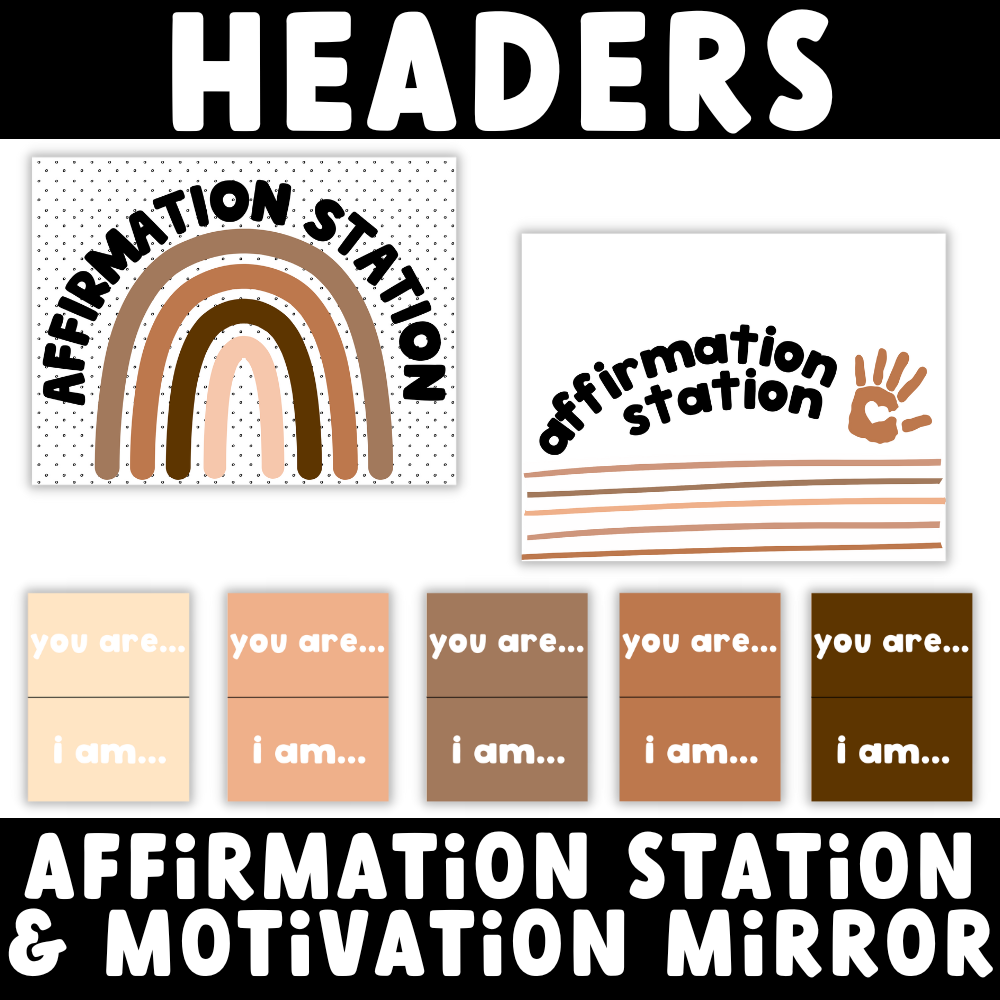 Diversity Boho Neutral Affirmation Station | EDITABLE | Made By Teachers