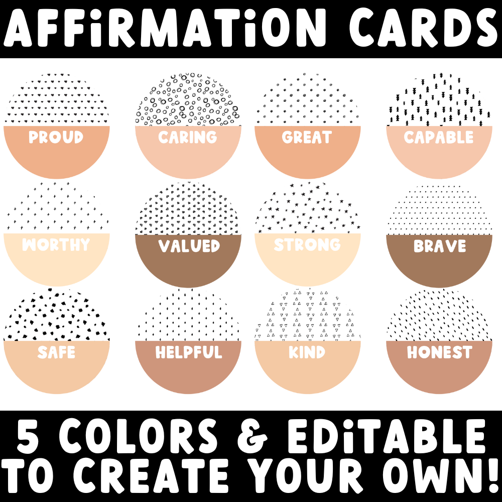 Diversity Boho Neutral Affirmation Station | EDITABLE | Made By Teachers