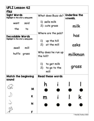 Additional Literacy Strands aligning with UFLI 42-53 with decodable ...