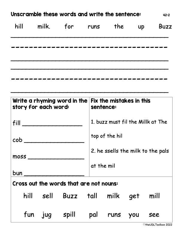 Additional Literacy Strands aligning with UFLI 42-53 with decodable ...