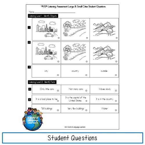 ESL Listening Assessments 4th and 5th Grade Print and Digital | Made By ...
