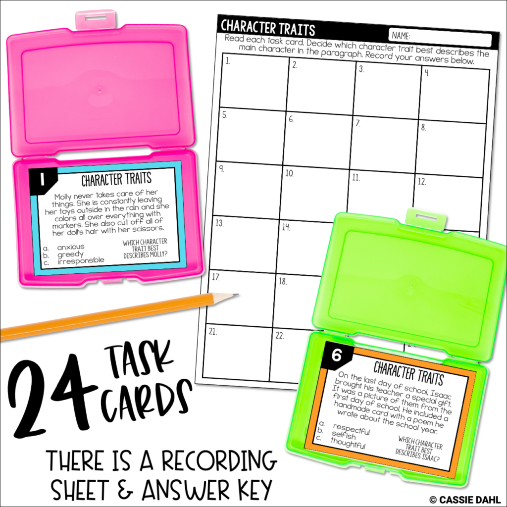 Character Traits Task Cards | Made By Teachers