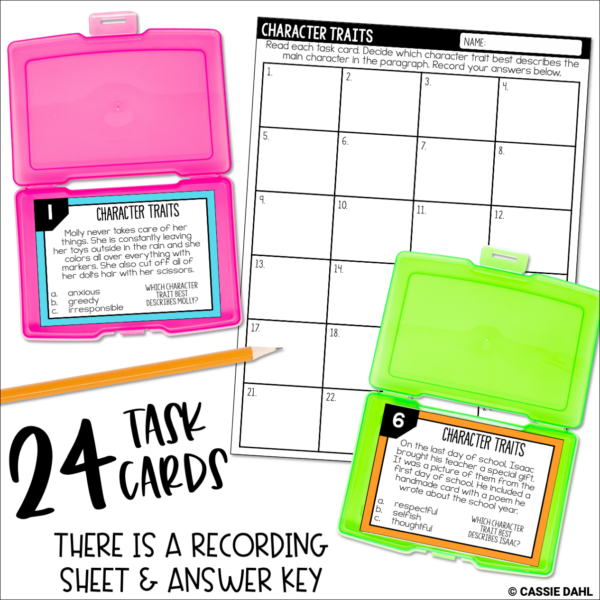 Character Traits Task Cards | Made By Teachers