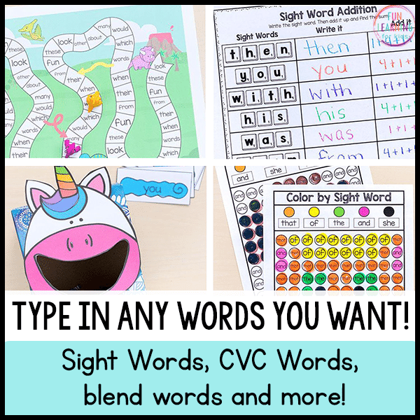 Sight Word Games, Centers and Activities - Editable Word Work with Auto ...