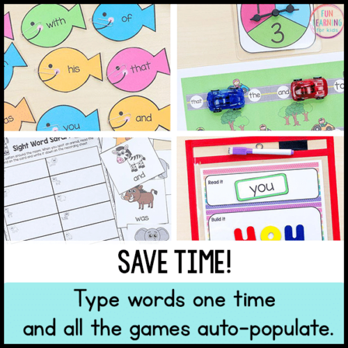Sight Word Games, Centers and Activities - Editable Word Work with Auto ...