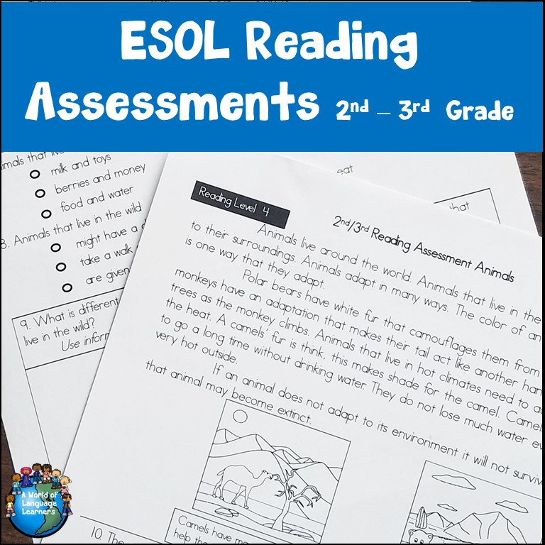 ESL Reading Assessments 4th and 5th Grade Print and Digital | Made By ...